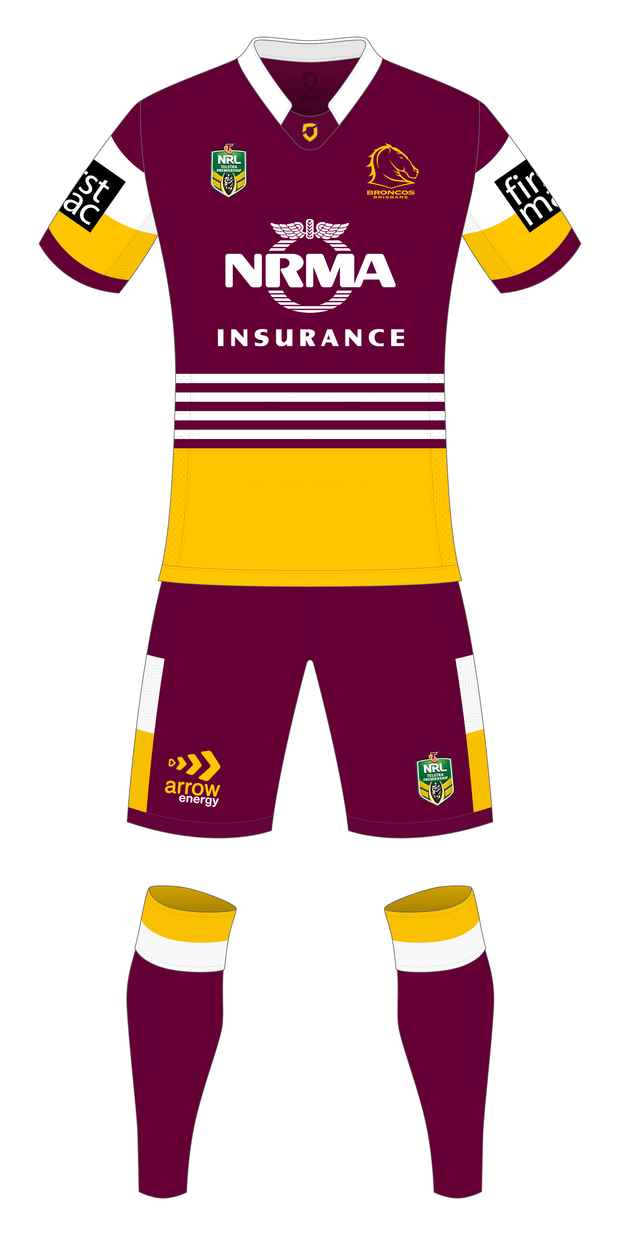 Brisbane Broncos Home Kit — Third Sports Design by Dean Robinson